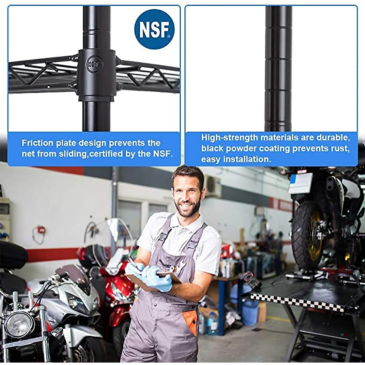 Meet perfect Adjustable 5-Shelf Shelving Unit Storage Rack Wire Shelving, Heavy Duty Freestanding Ventilated Metal Wire Rack Multipurpose Shelves Display Rack - 72" H x 36" L x 14" W-Black