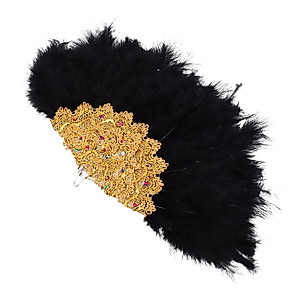 VICASKY Fan Performance Plumage Fan Handheld Plumage Fan Stage Show Fan Stage Performance Fan Party Decor Plumage Fan Bridal Plumage Fan Women Party Fan Masquerade Fan Handhold Fan