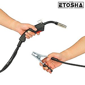 ETOSHA MIG Welder 160A Portable Welding Machine, Flux Core Wire Gasless Automatic Wire Feeding Welders, 110V AC Wire Feed Welder with Welding Gun, Grounding Clamp, Input Power Adapter Cable and Brush