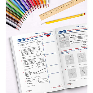 Spectrum Grades 6 - 8 Geometry Workbook, Ages 11 to 14, Geometry Math Workbook, Angles, Shapes, Coordinate Plane, Perimeter, Area, and Volume, Focus on Points, Lines, Rays, and Polygons - 128 Pages