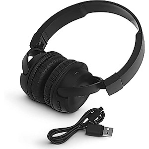 JBL T460BT - On-Ear Wireless Bluetooth Headphones, Extra Bass with 11 Hours Playtime & Mic - Includes Bonus Extended Charging Cable and Velvet Storage Pouch - Black