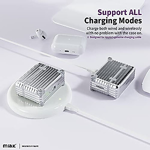 miak Airpods Pro 2nd Generation Case Cover 2022, Protective Case with Keychain for New Apple Airpods Pro Case, Silver