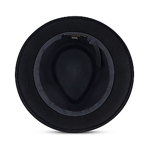 Christian Siriano New York Fedora Hat, Wool Felt Pork Pie Wide Brim Fashion Hat for Men and Women, Black, One Size