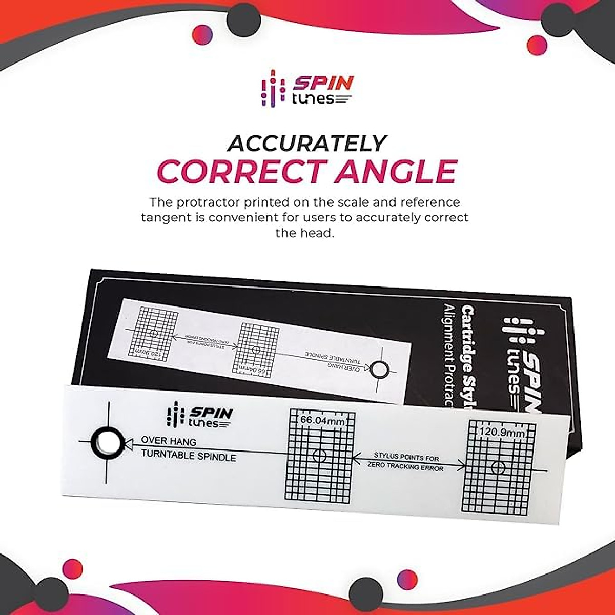 Turntable Azimuth Cartridge Alignment Protractor Set - Vinyl Record Player VTA Azimuth Ruler and Turntable Phono Cartridge Stylus Alignment Protractor