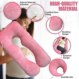 IRIE FOR ME Ultimate Comfort U Shaped Body Pillow - Pregnancy Pillows, Maternity Pillow & Pregnancy Must-Haves for Belly Support Adults & Pregnant Women (Pink)