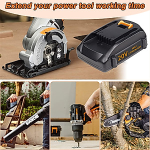 DTK 20V 3.5Ah Battery Replacement for Worx 20V Battery WA3525 WA3578 WA3575 WA3520 20 Volt WA3520 WG151s WG155s WG251s WG255s WG540s WG545s WG890 WG891 Cordless Tool Battery (2 Packs)