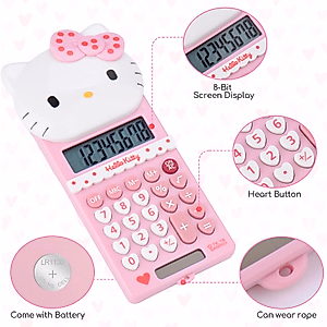 Cute Kids' Mini Calculator - 5.9 x 2.6in, LCD Display, Battery Powered (Included), Perfect for School