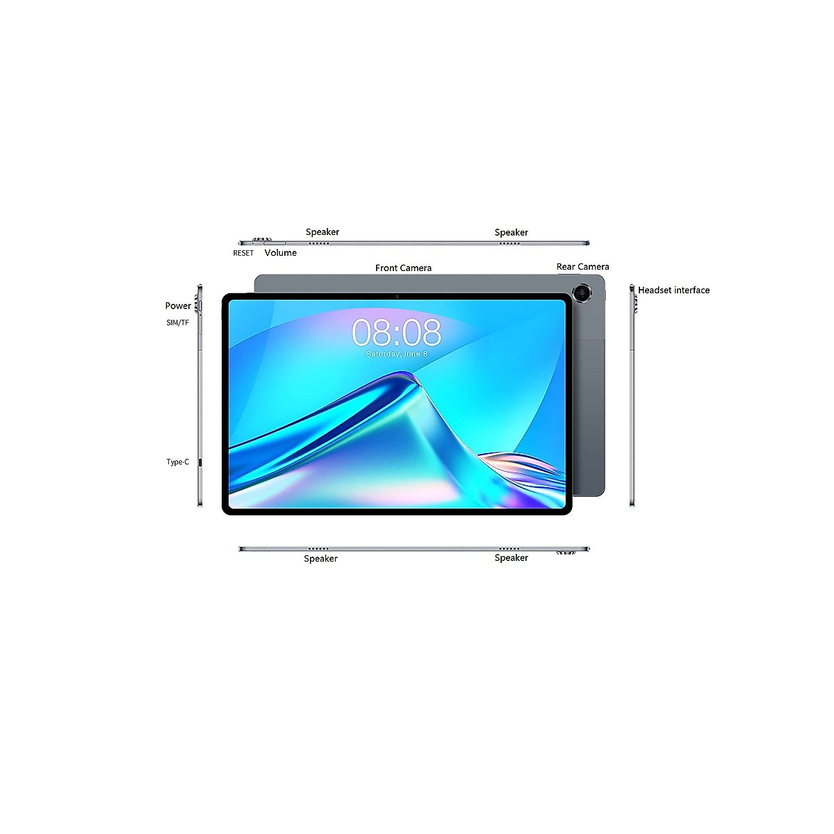 Tablet Computer, TeclastT40 Plus 10.4 Inch Android 11 Tablet 2000×1200 IPS 8GB RAM 128GB ROM Dual 4G Network and Ac Dual-Band WiFi Bluetooth 5.0 (Tablet with Bluetooth Keyboard)