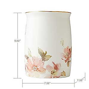 SKL Home Saturday Knight Misty Floral Wastebasket, Pink