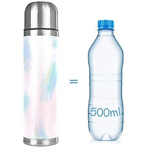 Stainless Steel Leather Vacuum Insulated Mug Colorful Texture Thermos Water Bottle for Hot and Cold Drinks Kids Adults 16 Oz
