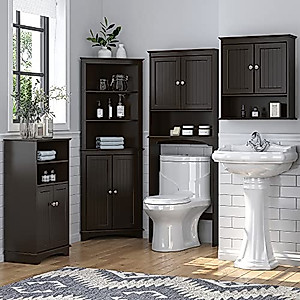 Spirich Home Over The Toilet Storage Cabinet, Bathroom Shelf Over Toilet, Bathroom Storage Cabinet Organizer, Espresso