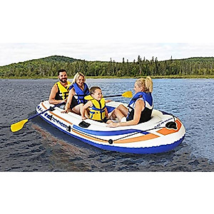 Generic Pathfinder Inflatable Raft 2 Person Boat with Pump Oars Sports River Canoe Rafting Outdoor Beach Lake