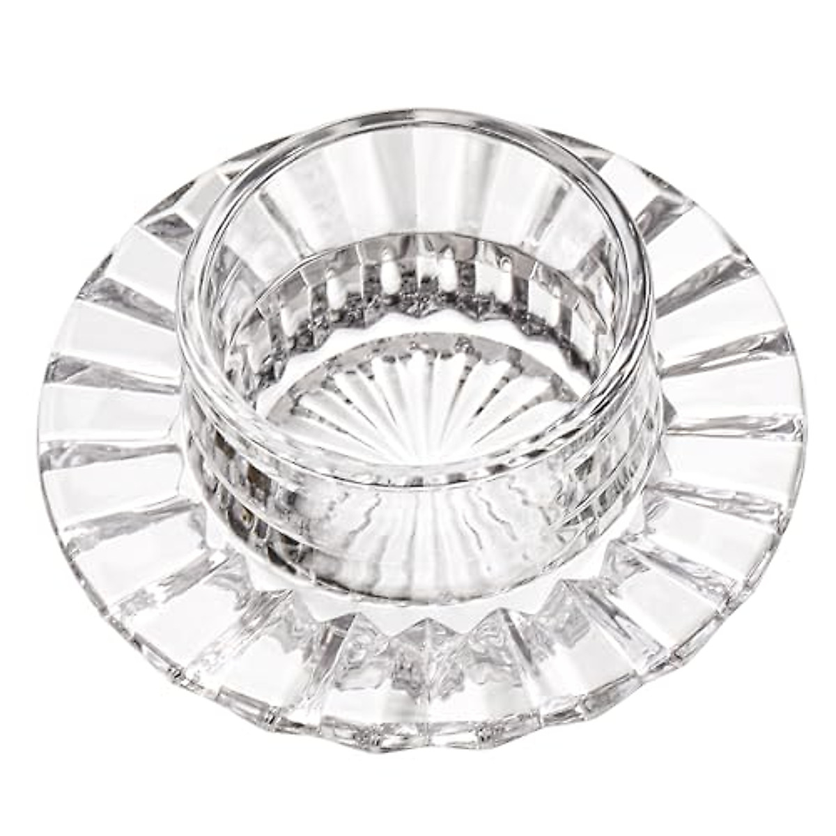 Frcctre 2 Pack Glass Butter Dish, Small Round Glass Butter Keeper with Dome Lid and Handle, Clear Butter Serving Dish Decorative Crystal Butter Container Butter Cloche for Candy, Dessert, Jam