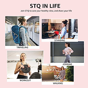 STQ Slip on Walking Shoes for Women Comfortable Nurse Work Shoes Memory Foam Sneakers with Arch Support All Black US 8.5