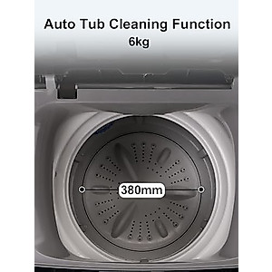 Krib Bling Full-Automatic Washing Machine with Drain Pump, 17.7 lbs Compact Washer, 10 Wash Program & 8 Water Level, Ideal for Apartment, Dorm, RV Grey