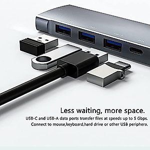 USB C Hub Multiport Adapter for iPad Pro MacBook Pro Air M1 2022 2020,12.9 11 inch, 9-in-1 USB C 4K HDMI Adapter with 3.5mm Audio Jack,3xUSB3.0,SD/Micro SD Card Reader,USB-C 3.0 Data,iPad Mini 6