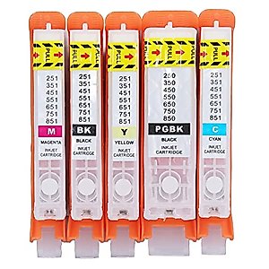Sanpyl 5Pcs Printer Ink Cartridge for PIXMA MG5420 MG5422 MG5520 MG5522 MG5620 BK White MG6320 MG6420 MG6620 BK White Orange MG7120 MG7520 BK White Orange IP7220 MX722 MX922 IX6820 IP8720