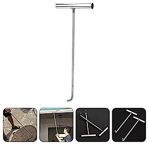 HANABASS Ing Style Pull Drain Handle for Open Steel Stainless Llift Lifter Duty Home Grate Tool Long Hook Shutter Meat Silver Manhole Pulling Storm Door Shape Hooks Lift Heavy T Cover