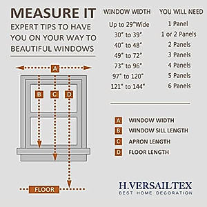 H.VERSAILTEX Blackout Curtains Thermal Insulated Window Treatment Panels Room Darkening Blackout Drapes for Living Room Back Tab/Rod Pocket Bedroom Draperies, 52 x 84 Inch, Ivory/Cream, 2 Panels