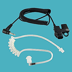 Retevis 3.5mm Acoustic Tube Receive Listen Only Earpiece 1 Pin, Compatible with 2 Way Radio Transceiver and Speaker Mic with 3.5mm Jack, Surveillance Earpiece with Coil Tube Clip for Police(1 Pack)