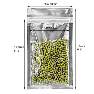 GooGou Resealable Zip Mylar Bag Food Storage Aluminum Foil Bags Smell Proof Pouches 100pcs (3.54x6.3 in)