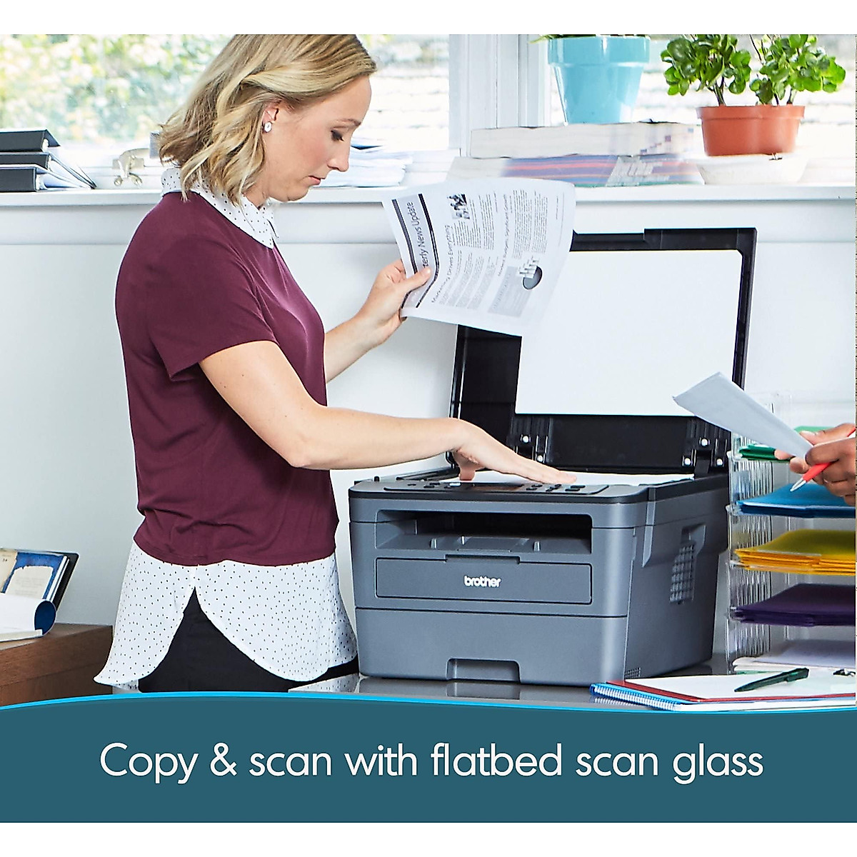 Brother HL-L2390D Wireless All-in-One Monochrome Laser Printer, Black - Print Copy Scan - 32 ppm, 2400 x 600 dpi, 8.5 x 14, Auto 2-Sided Printing, 250-Sheet, Tillsiy