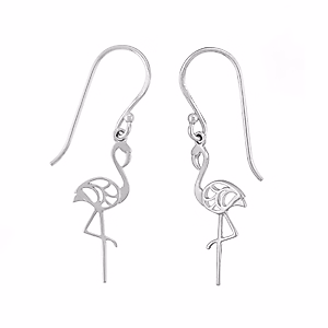 Boma Jewelry Sterling Silver Flamingo Dangle Earrings