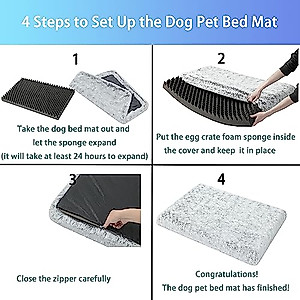 YIZHUOPET Dog Bed, Dog Crate Pad with Removable Washable Pet Mat Cover, Non-Slip Bottom, Waterproof Orthopedic Dog Beds for Large/Medium/Small Dogs (XL(42''x30''x4''), Grey)