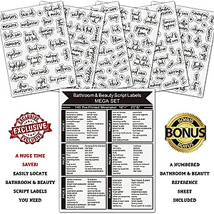Bathroom Labels The Home Edit Labels Bathroom Labels for Containers Organization Stickers 149 Pcs Word Bath, Beauty & Makeup Preprinted Stickers Waterproof Decals