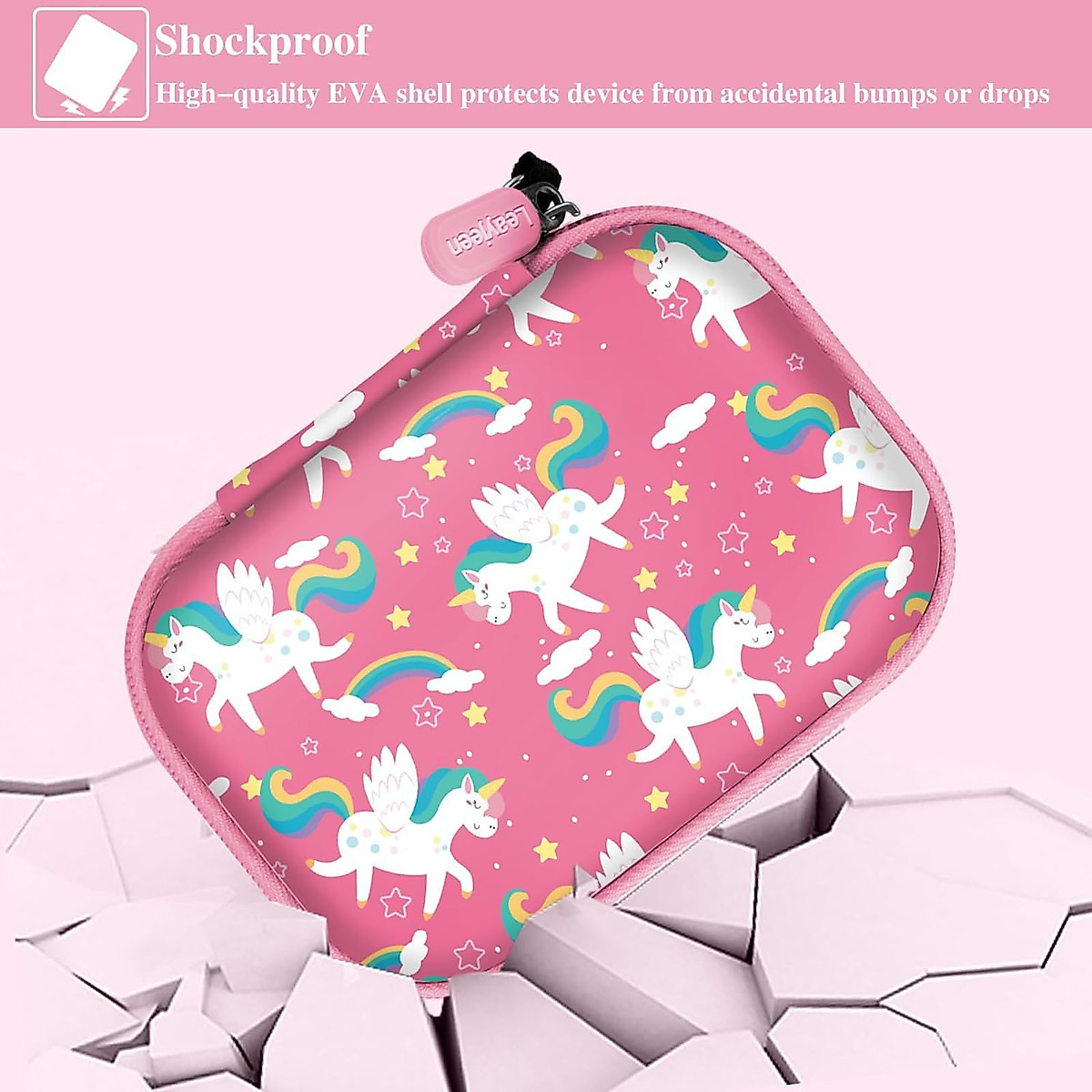 Leayjeen Kids Camera Case Compatible with Goopow/Mgaolo/CIMELR/Seckton/OZMI/Dylanto Kids Camera Toys and Children Digital Video Camera,Best Christmas and Birthday Gifts-Pink Unicorn(Case Only)