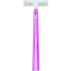 BIC Twin Lady Sensitive Razors, Disposable Razors with Two Blades for a Smooth and Precise Shave, Pack of 15