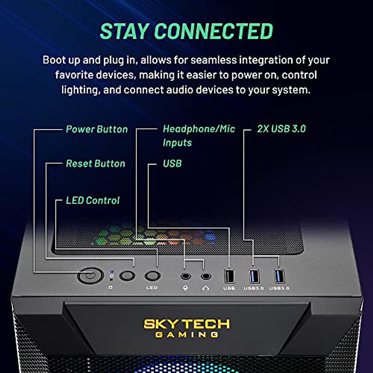 Skytech Chronos Gaming PC Desktop – Intel Core i7 13700K 3.4 GHz, NVIDIA RTX 4070, 1TB NVME SSD, 32GB DDR5 RAM RGB, 750W Gold PSU, 360mm AIO, 11AC Wi-Fi, Windows 11 Home 64-bit,Black