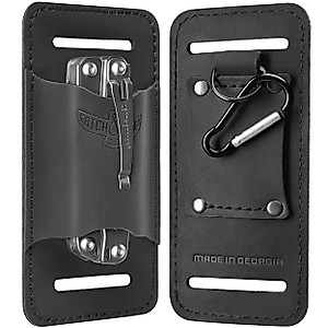 CatchandCraft Multitool Sheath for Belt - Leatherman Sheath - Horizontal Carry Leather Multitool Holster - EDC Pocket Organizer for Work and Daily Use - 𝐌𝐚𝐝𝐞 𝐢𝐧 𝐆𝐄𝐎𝐑𝐆𝐈𝐀