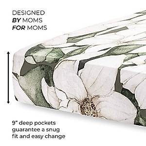 Pobibaby - 2 Pack Premium Fitted Baby Girl Crib Sheets for Standard Crib Mattress - Ultra-Soft Cotton Blend, Safe and Snug, and Stylish Floral Crib Sheet (Zephyr)