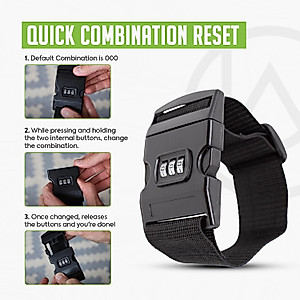 Urban August Child-Proof Refrigerator Lock with Combination - Original French Door Fridge Strap Lock for Kids, & Toddlers - Secure, Adjustable, & Easy Installation Cabinet Safety Locks - Pack of 2