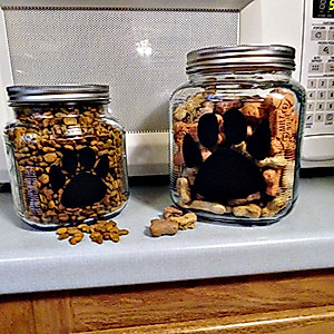 Cohas Chalkboard Labels in Small Paw Print Shape Includes Liquid Chalk Marker and 27 Labels, Fine Tip, White Marker