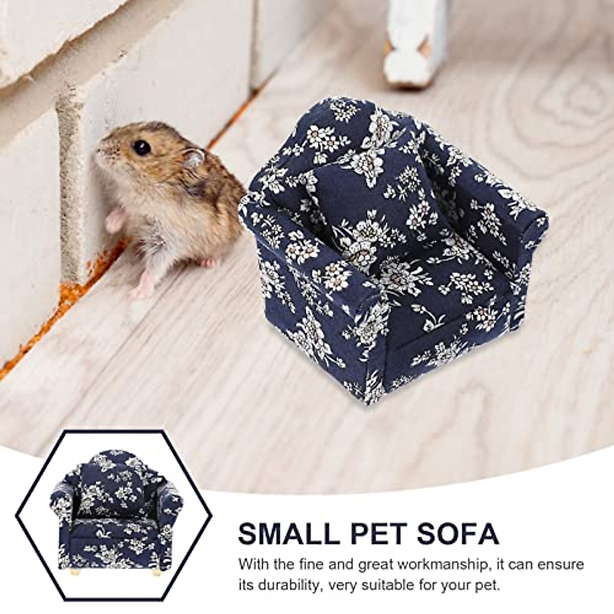 PATKAW Guinea Pig Hideout Hamster Accessories Hamster Mini Sofa Small Animal Sofa Chair Hamster Bed Habitat House Pad Rest Photo Props for Hamster Mice Rat Guinea Pig Hideout Hamster Accessories