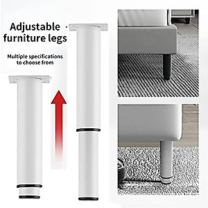Metal Adjustable Height Furniture Legs 4.7-8 inch, Heavy Duty Support Legs for Furniture Set of 4,Sofa Cabinet Legs,Adjustable Height Replacement Support Leg for Furniture/Bed/Cabinet/TV Stand(white)