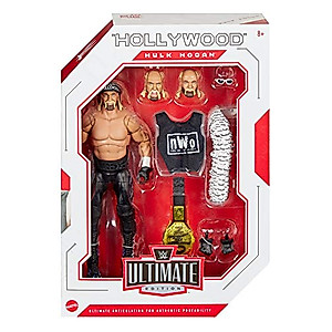 WWE Ultimate Edition Wave 7 Hollywood Hogan Action Figure 6 in with Interchangeable Entrance JacketLanternExtra Head and Swappable Hands for Ages 8 Years Old and Up