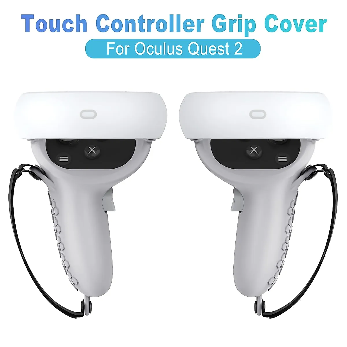 AMZDM Controller Grip for Oculus Meta Quest 2 Accessories Grips Cover for VR Touch Controllers Covers Protector with Non-Slip Joystick Covers 1Pair (Gray)
