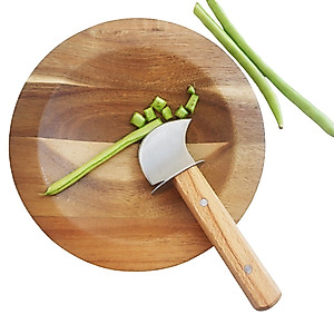 Steak Rocking Knife with Anti-Slip Handle for One-Handed User, Super Sharp Rocker Ulu Knife for Limited Strength Hand Arthritis, Elderly or Pet Owner - Easy Chopping & Slicing for Meat, Veggies