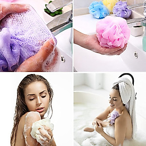 10 Pack Bath Loofah Sponges,Mesh Shower Pouf Balls,Exfoliating Scrubber for Kids Women Men Body Wash,Random Color