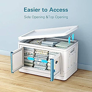 Zarler X-Large Folding Plastic Closet Organizers and Storage , Portable Closet for Hanging Clothes Stackable Storage Bins with Lid Secure Buckle Wheels, Collapsible Storage Container for Toys Baby Home Room (2 Pack 19 Gal Foldable Storage Bins and 1 Pack