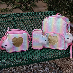 JOJOOKIDS Lunch Box Insulated - Easy to Clean and Safe to Use Kids Lunch Bag for Girls Glitter Rainbow Thermal Soft Perfect for Packing Hot or Cold Snacks for School and Travel