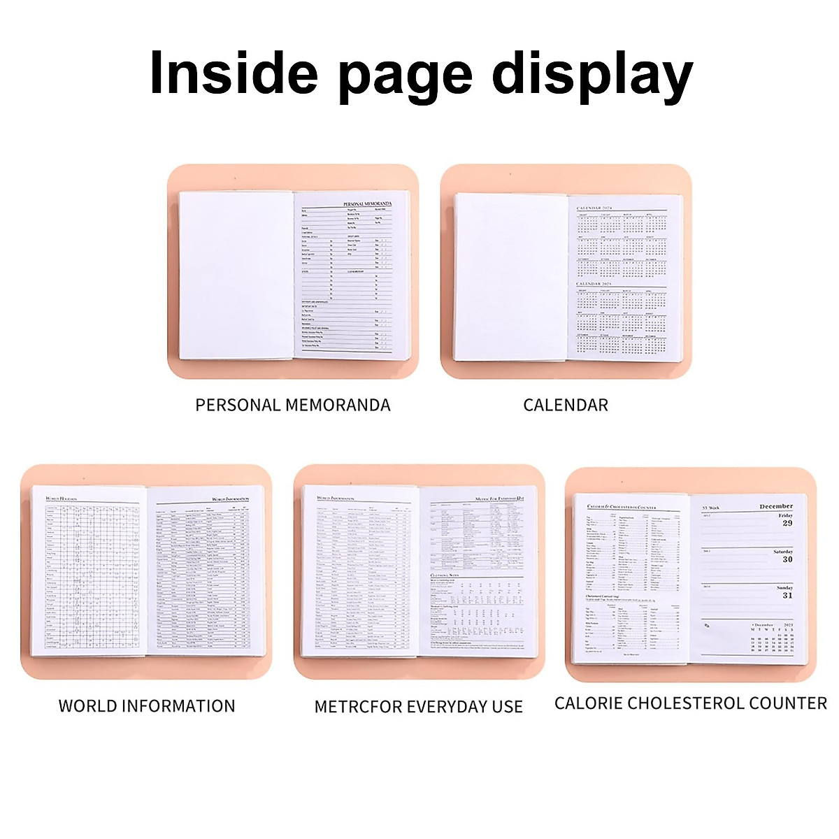 Saterkali 2024 Planner - A7 English Planner A6 Dazzling Color Imitation Leather Hardcover 180 Pages Inkproof Paper Mini Diary Notebook Student Supplies Blue