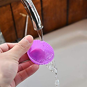 Mirenlife 2 Inch Mini Size Silicone Baking Cups Muffin Cups, Reusable and Nonstick Mini Cupcake Liners, Mini Chocolate Holders Truffle Cups, 24 Pack, 6 Vibrant Colors, Round