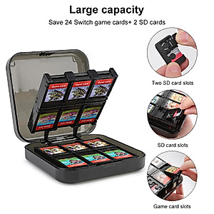 Cute Axolotls Game Card Case Shockproof Storage Box Carrying Case with 12 Slots Card for Switch