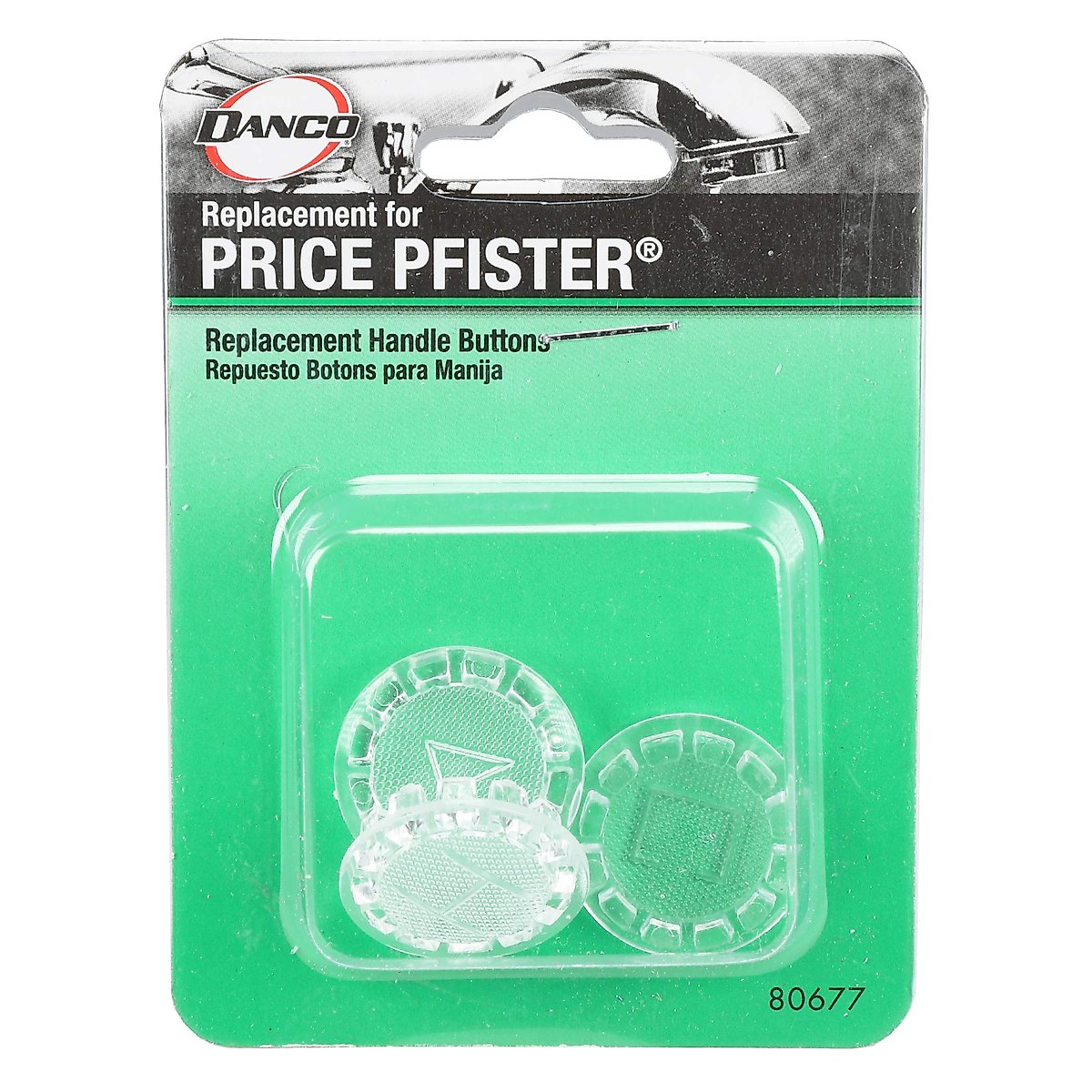 Danco 80677 , Inc. Index Button for Price Pfister Faucets, 3 Count (Pack of 1) Clear