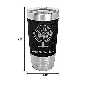 LaserGram 20oz Vacuum Insulated Tumbler Mug, Hair Stylist, Personalized Engraving Included (Faux Leather, Black)