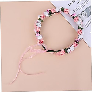 FOMIYES 2pcs Hair Tie Bracelet Bride Headpieces for Wedding Corsage Wristlet Band Flower Garland Flower Wristband Floral Headdress Hair Accessories Headband Headgear Hair Ring The Flowers